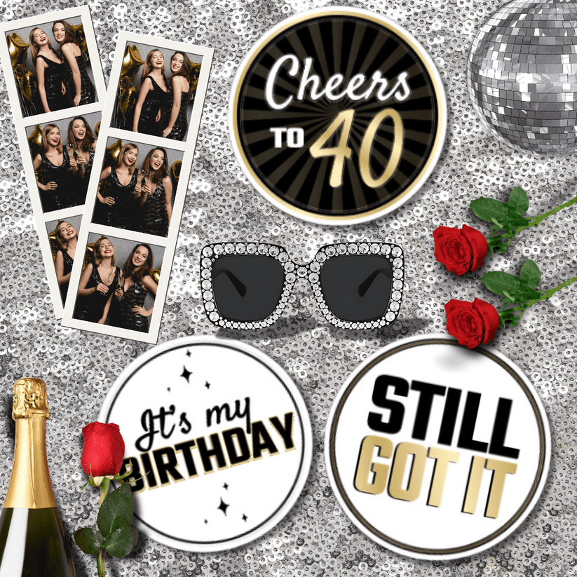 40TH BIRTHDAY PHOTO BOOTH PROPS | JYS Photo Props