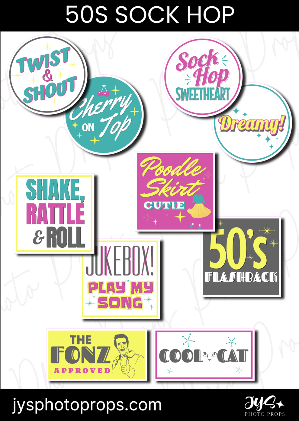 50s Photo Booth Props – JYS Photo Props