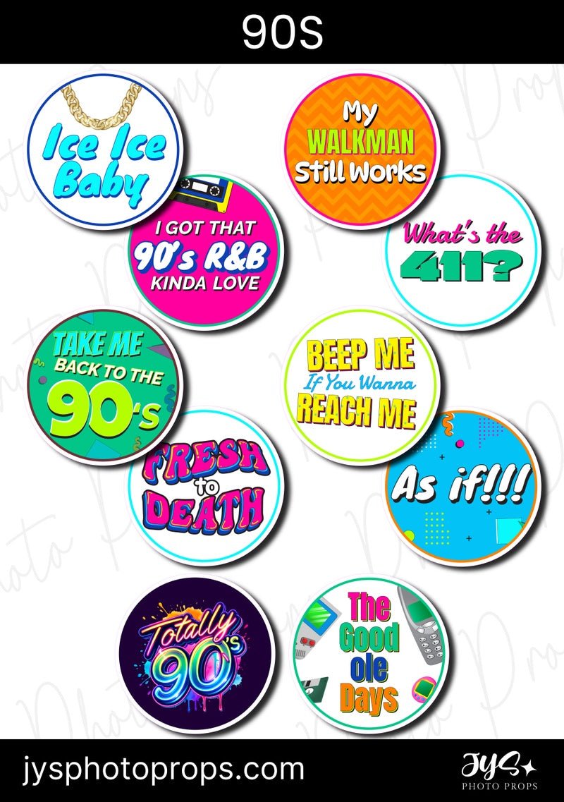 90s Theme Nostalgic Party Prop Set | JYS Photo Props