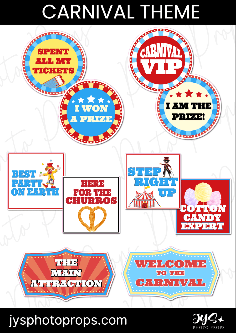 Carnival Photo Booth Prop Set – JYS Photo Props