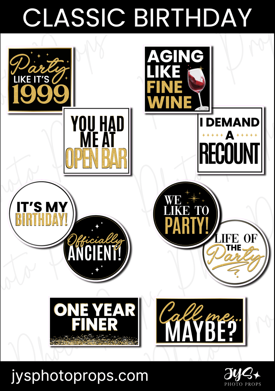 Birthday Photo Booth Props | JYS Photo Props