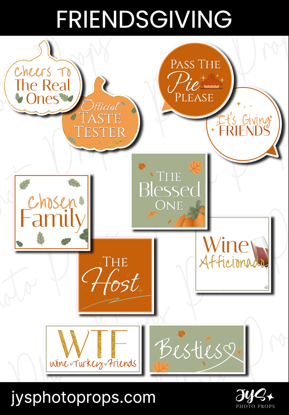 Friendsgiving Photo Booth Props – JYS Photo Props