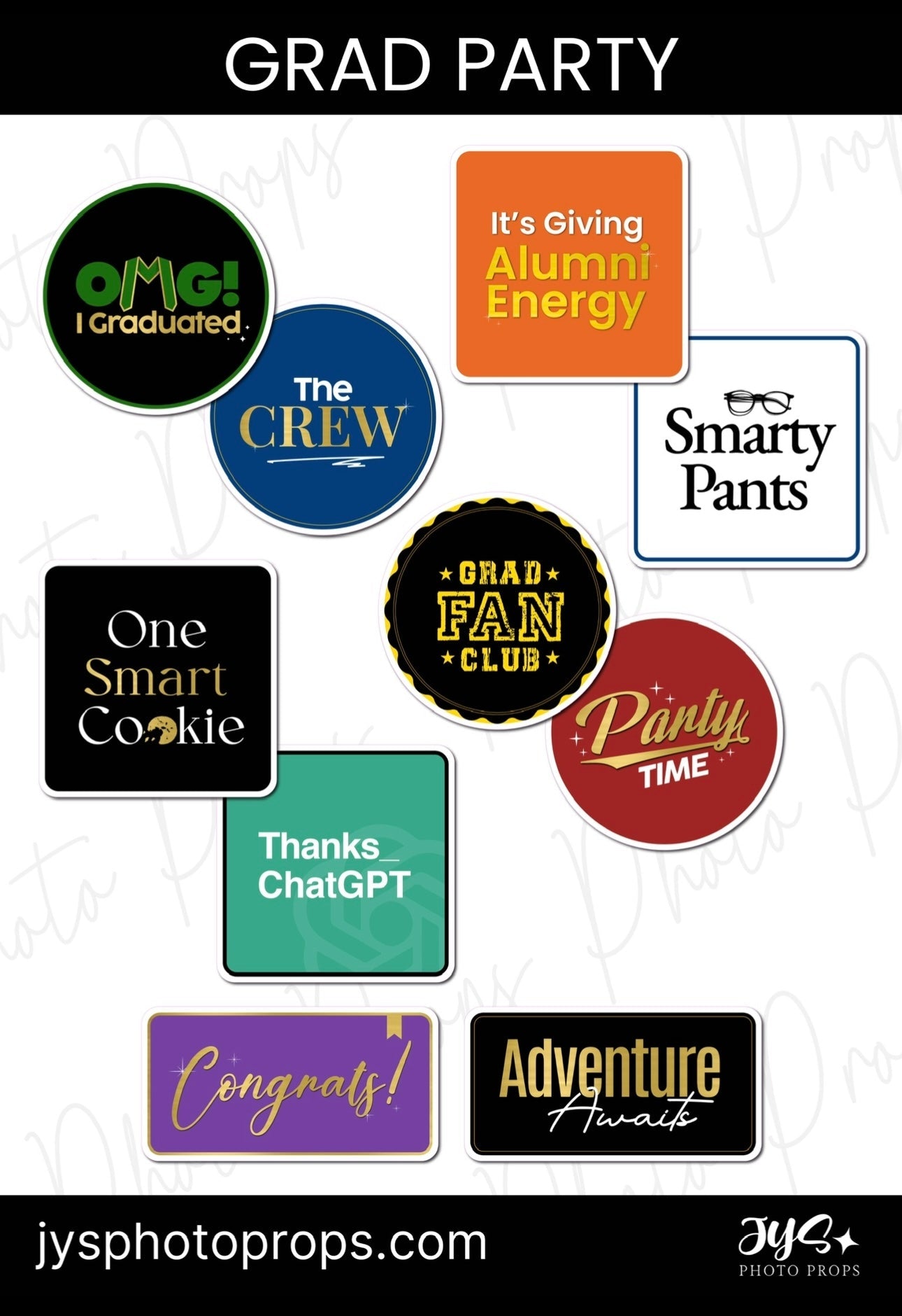 Graduation Photo Booth Props | Grad Party – JYS Photo Props