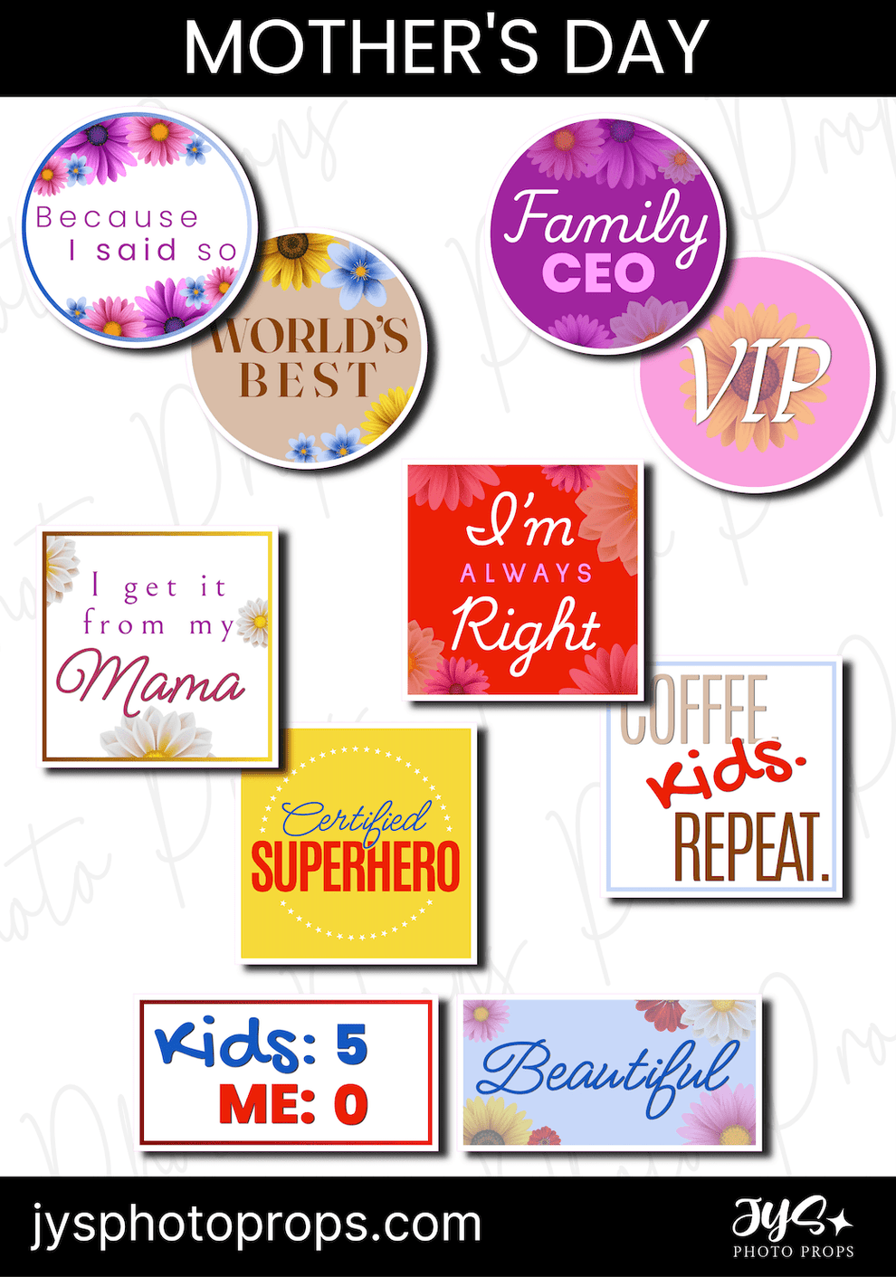Mother’s Day Photo Booth Props | JYS Photo Props