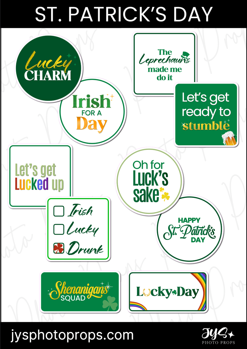St. Patrick’s Day Celebration Prop Set | JYS Photo Props