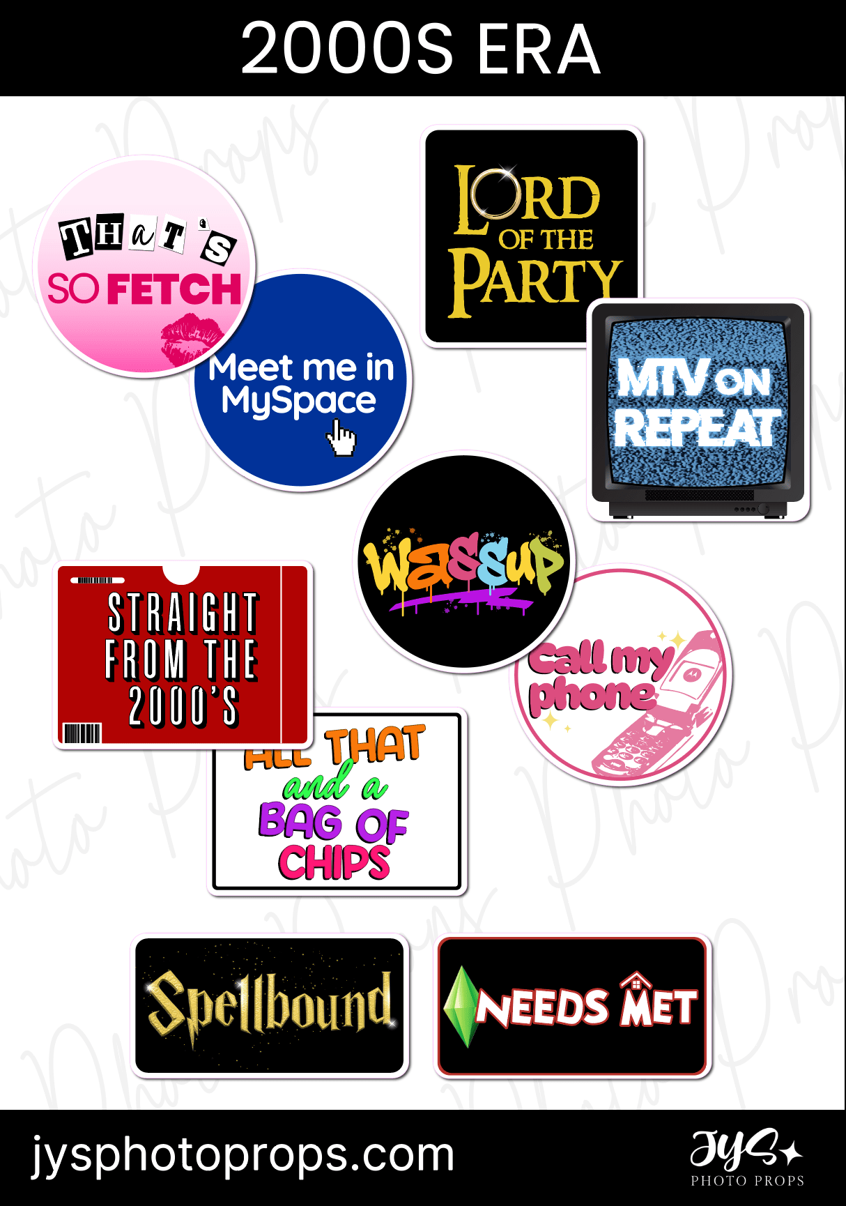 2000s Era Photo Booth Props | Y2K Props for Photo Booth – JYS Photo Props