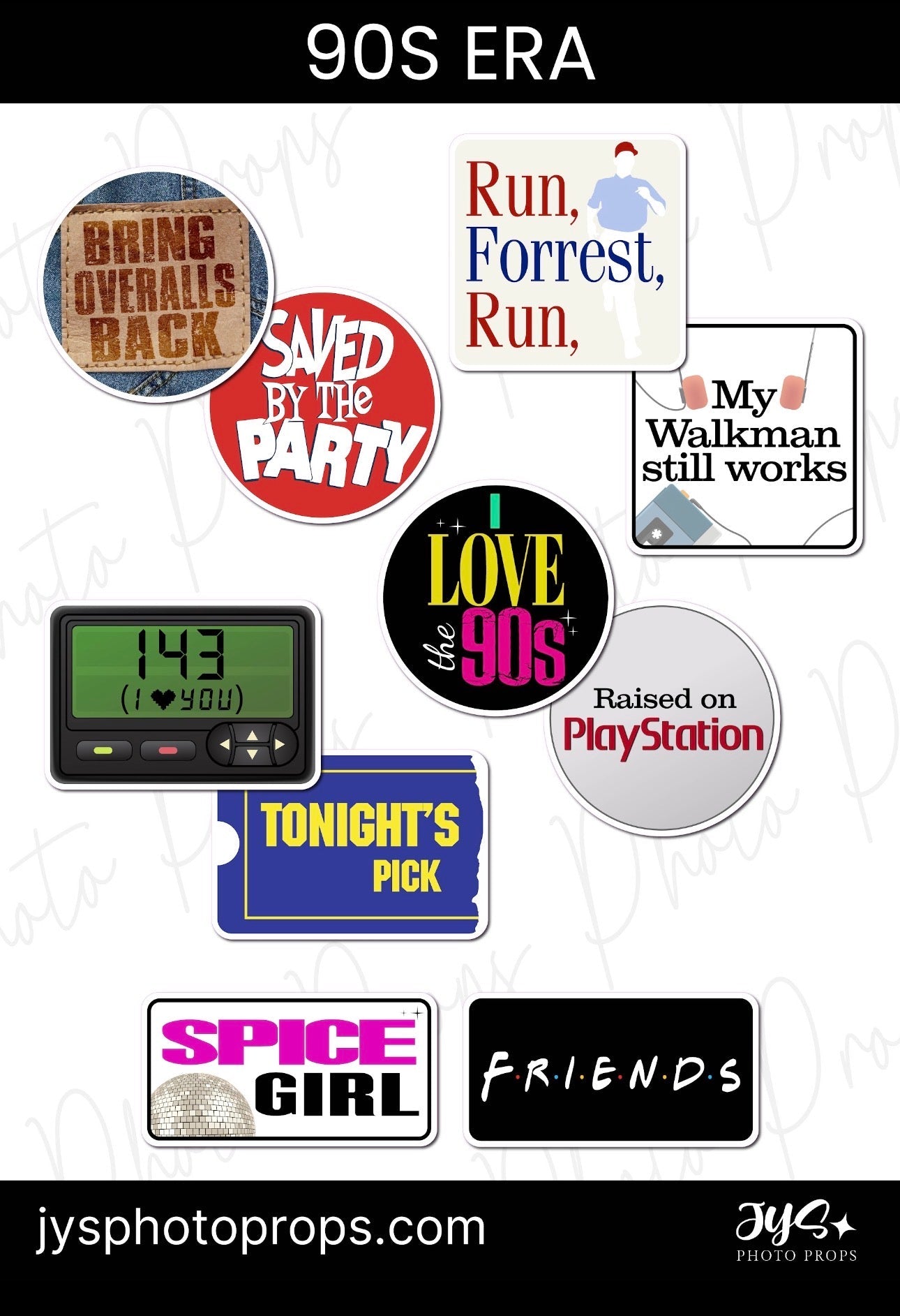 90s Theme Nostalgic Party Prop Set | JYS Photo Props