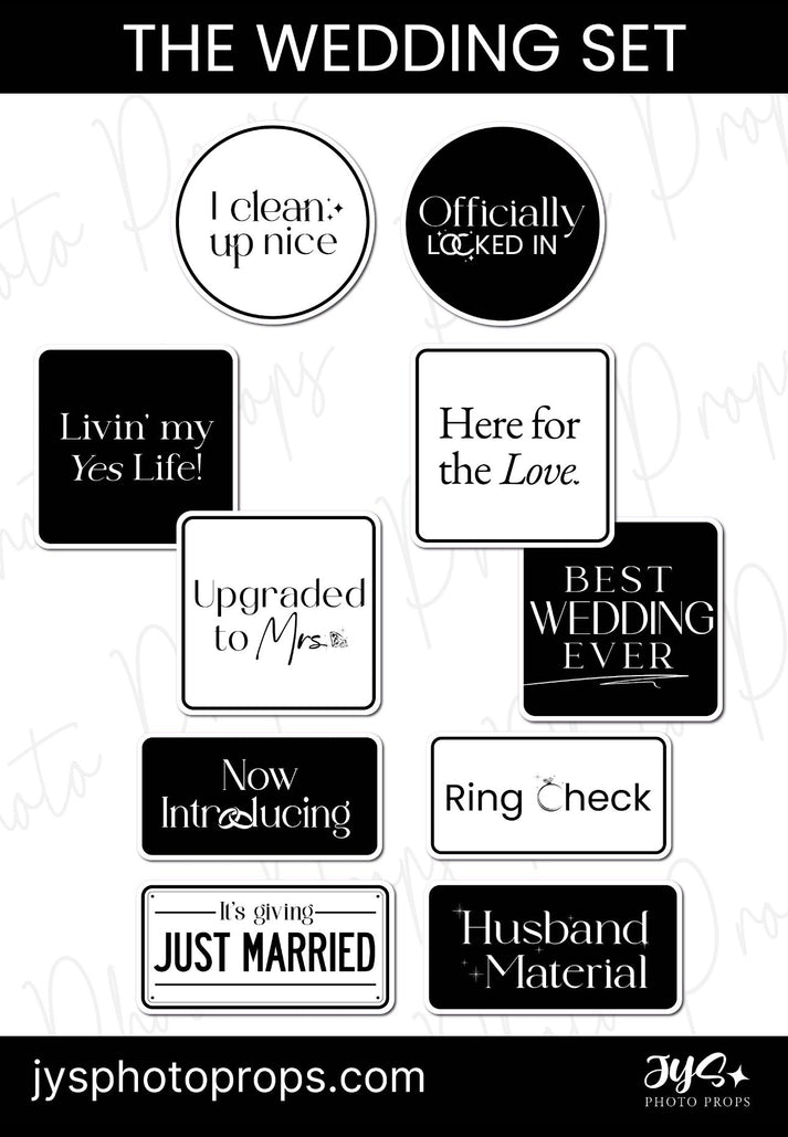 Modern Wedding Photo Booth Props | Premium Prop Set – JYS Photo Props