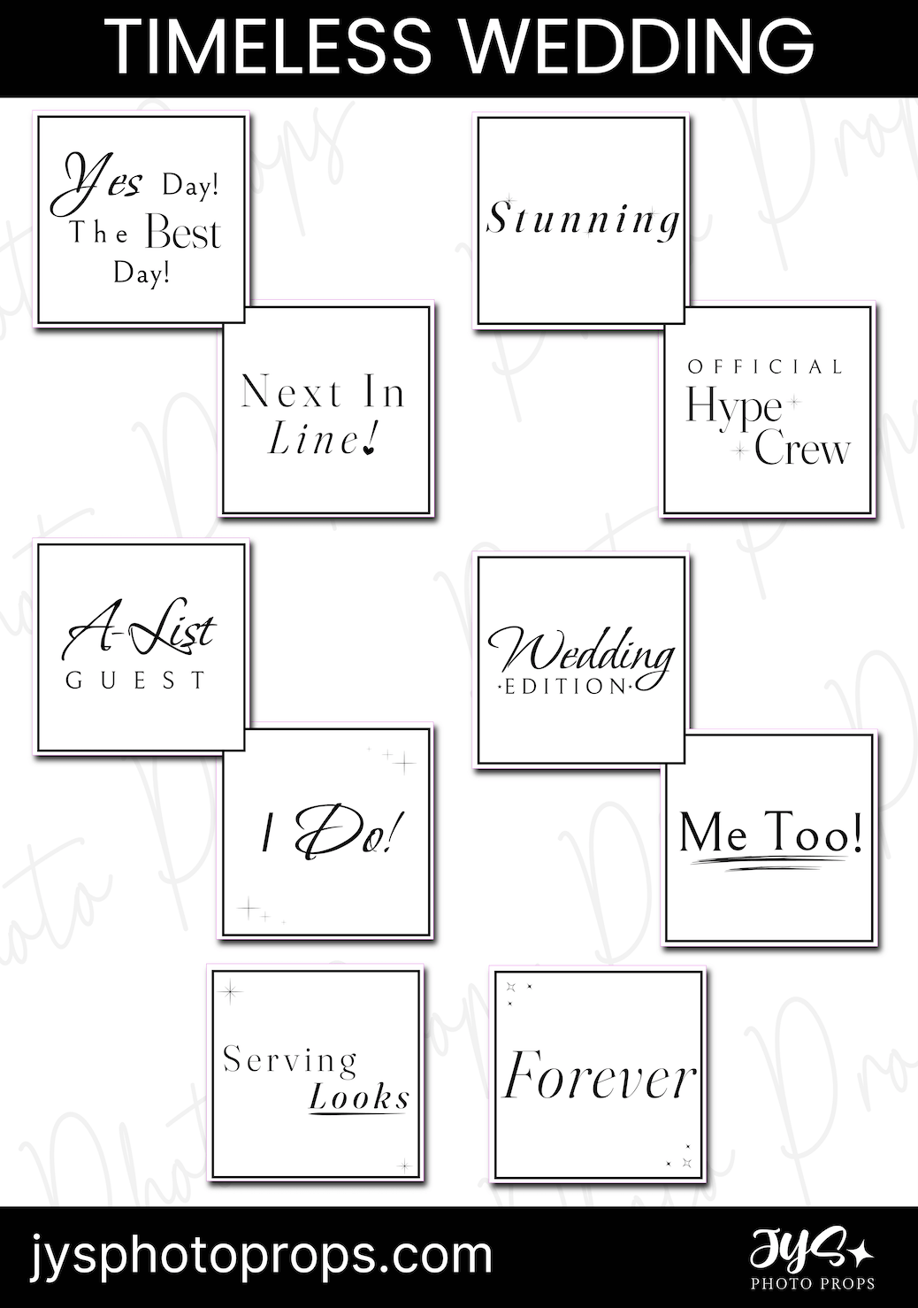 Timeless Wedding Photo Booth Props – JYS Photo Props