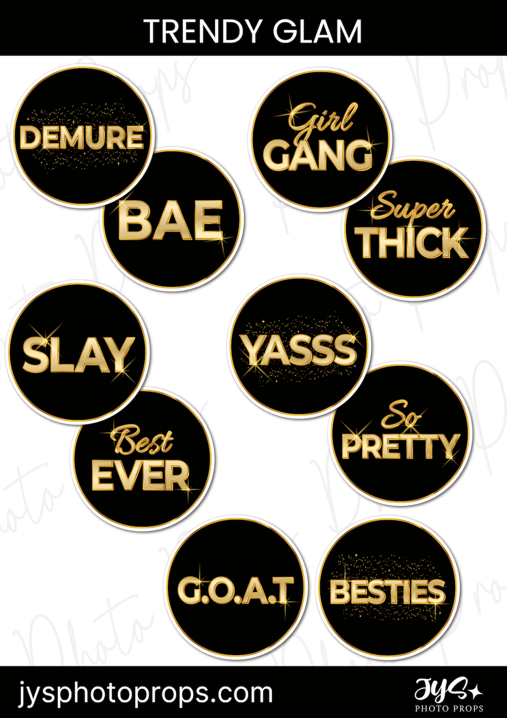 Trendy Glam Photo Booth Props – JYS Photo Props